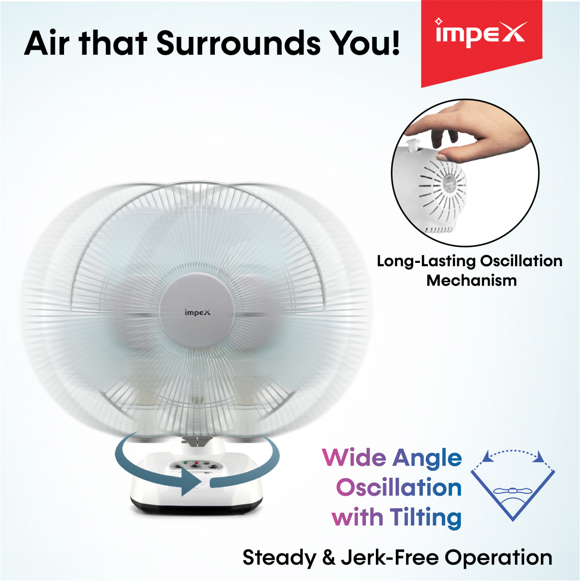 Impex Solar Portable Rechargeable Fan | Rechargeable Electric Fan
